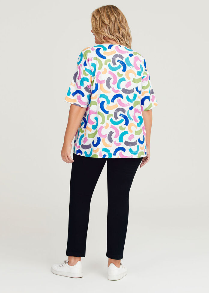 Shop Plus Size Cotton Abstract Painterly Top in Multi | Taking Shape AU