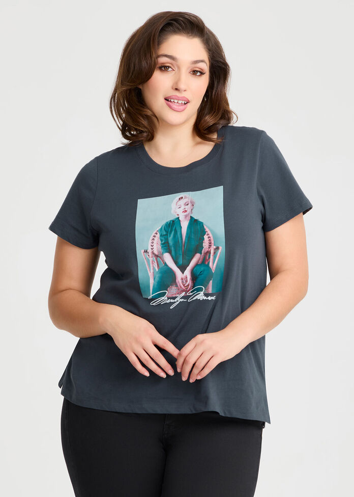 Shop Plus Size Cotton Marilyn Pose T-shirt, Grey | Taking Shape AU
