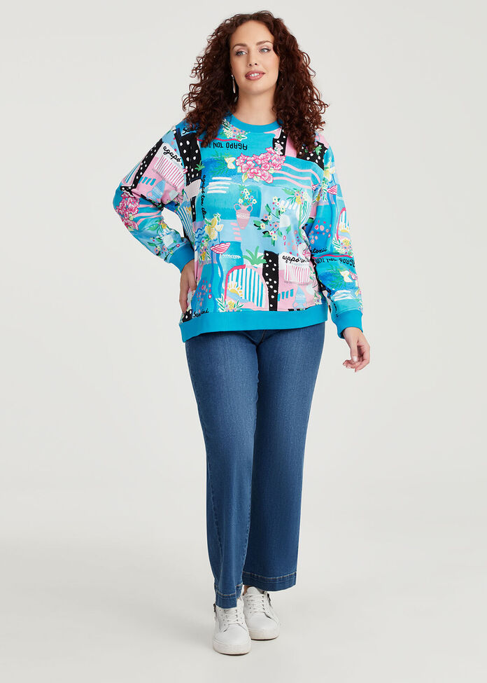 Shop Plus Size Cotton Scenery Print Sweatshirt, Multi | Taking Shape AU