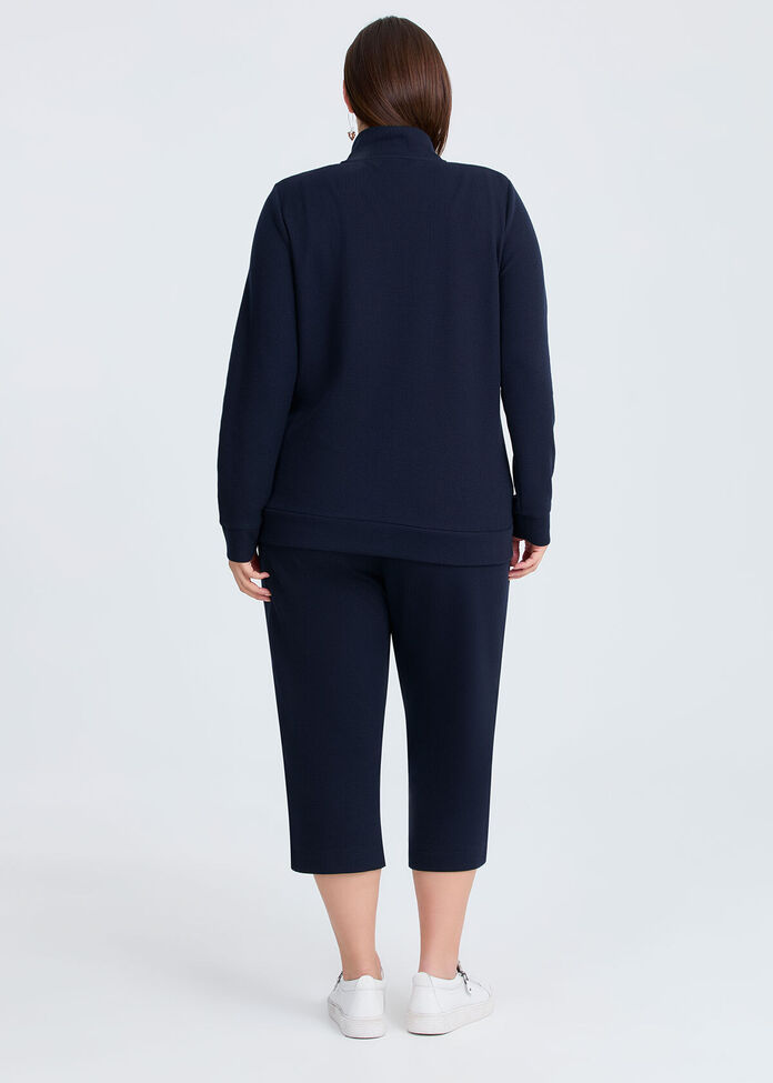 Shop Plus Size Waffle Pull On Crop Pant, Blue | Taking Shape NZ