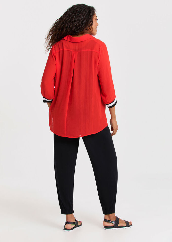 Shop Plus Size Chiffon Carrie Collar Top, Red | Taking Shape AU