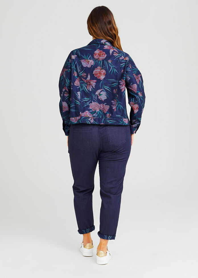 Shop Plus Size Reversible Printed Denim Jacket, Multi | Taking Shape AU