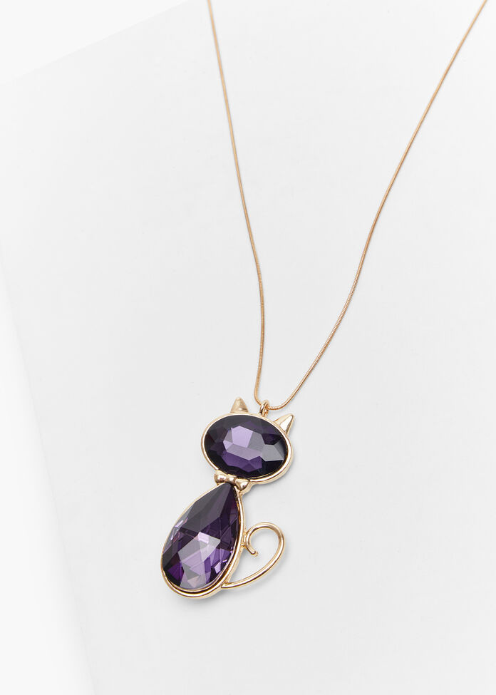 Shop Crystal Cat Necklace in Purple | Accessories | Taking Shape NZ