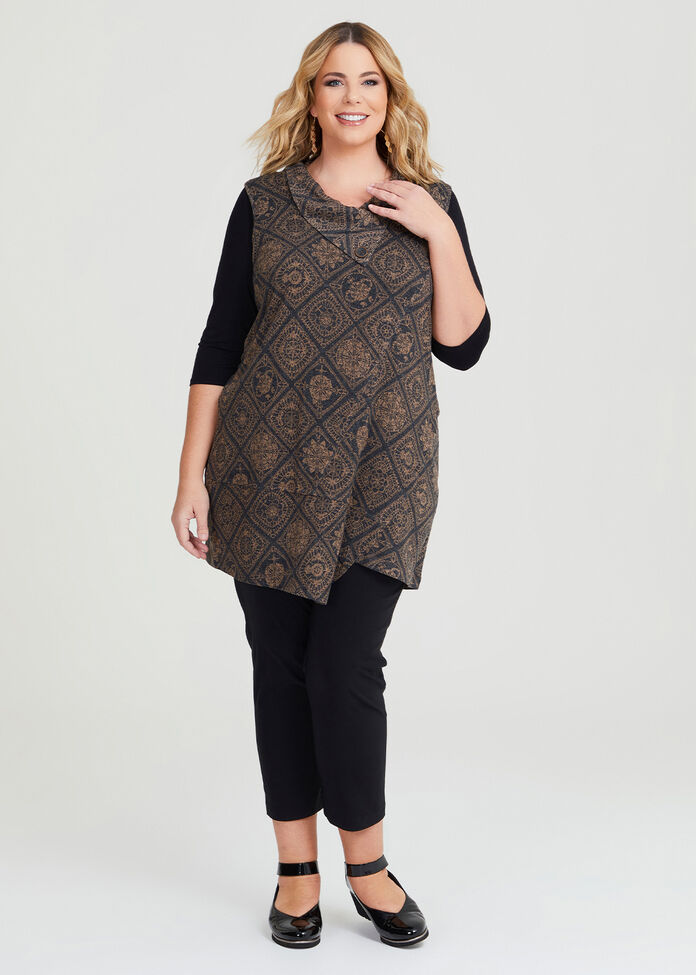 Shop Plus Size Snug Tile Print Tunic, Brown | Taking Shape AU