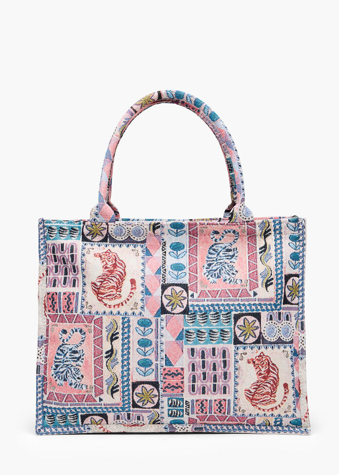 Shop Structured Print Tote in Multi | Accessories | Taking Shape NZ