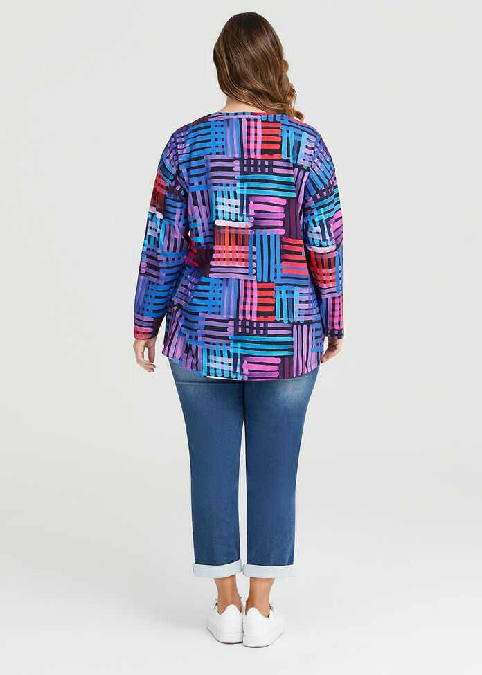 Shop Plus Size Cotton Brush Strokes Top, Multi | Taking Shape AU