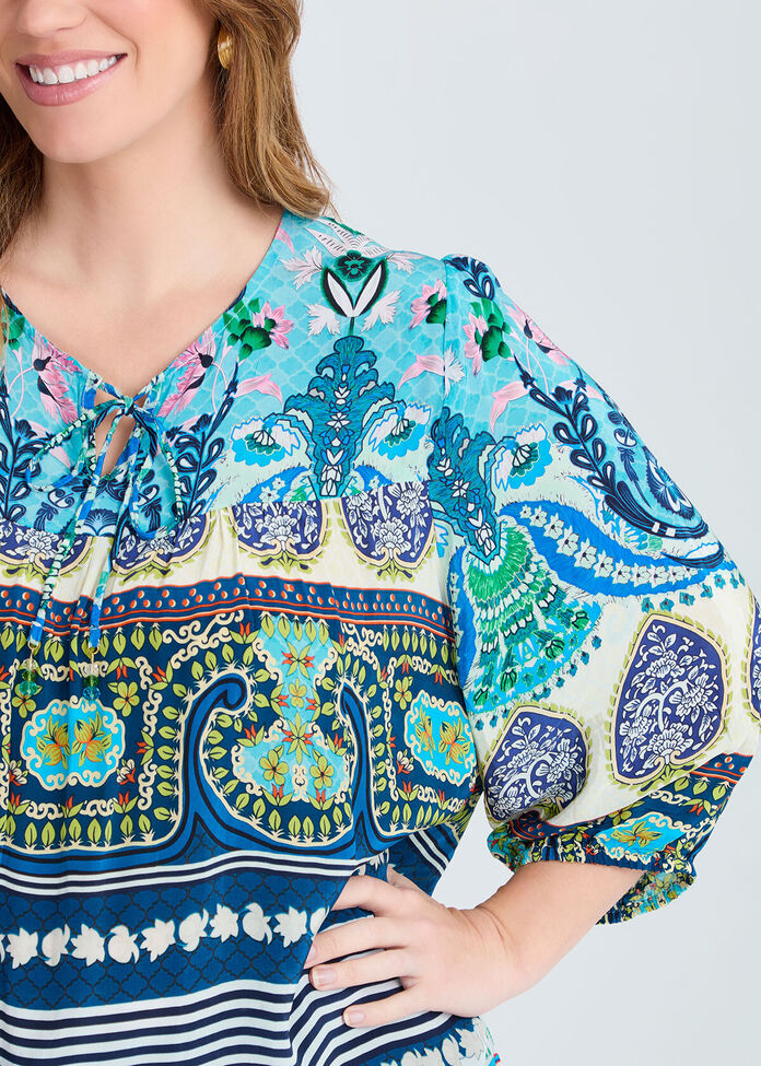 Shop Plus Size Natural Paisley Aztec Top, Multi | Taking Shape AU