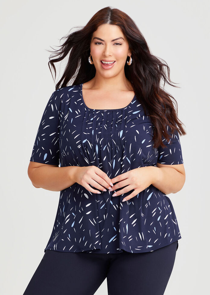 Shop Plus Size Pintuck Detail Top In Blue Taking Shape Au
