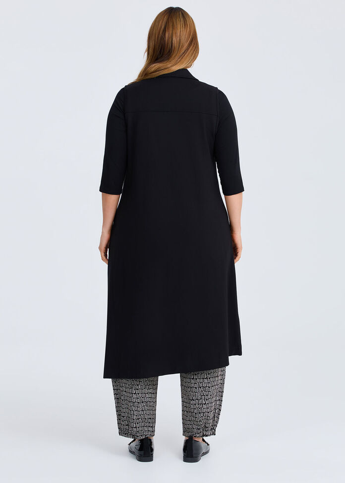 Shop Plus Size Long Bamboo Ponte Vest in Black | Taking Shape IL