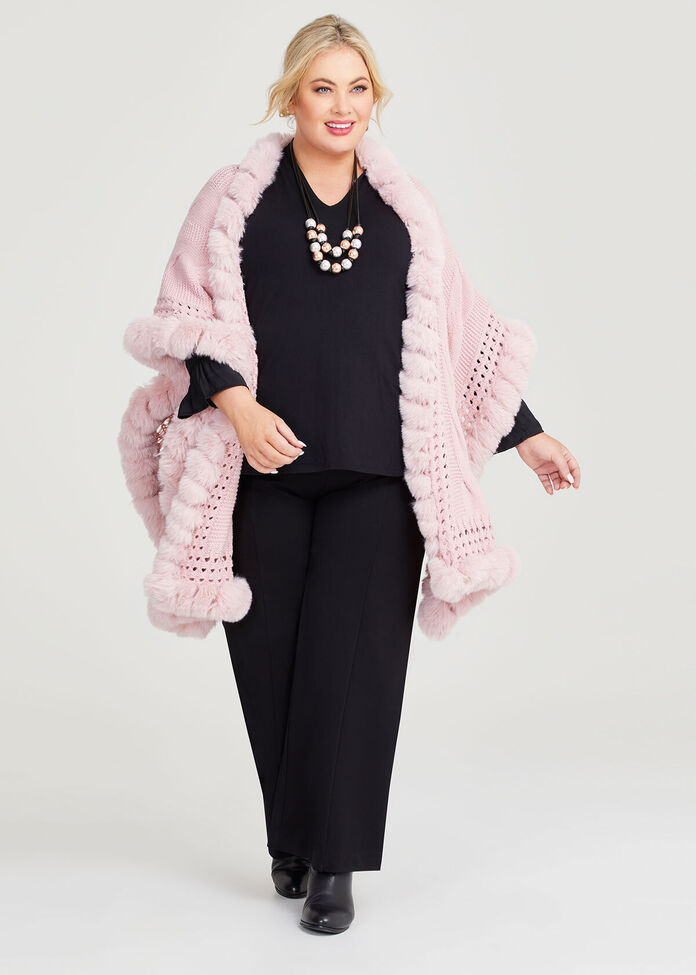 Shop Plus Size Detailed Fur Wrap, Red | Taking Shape AU