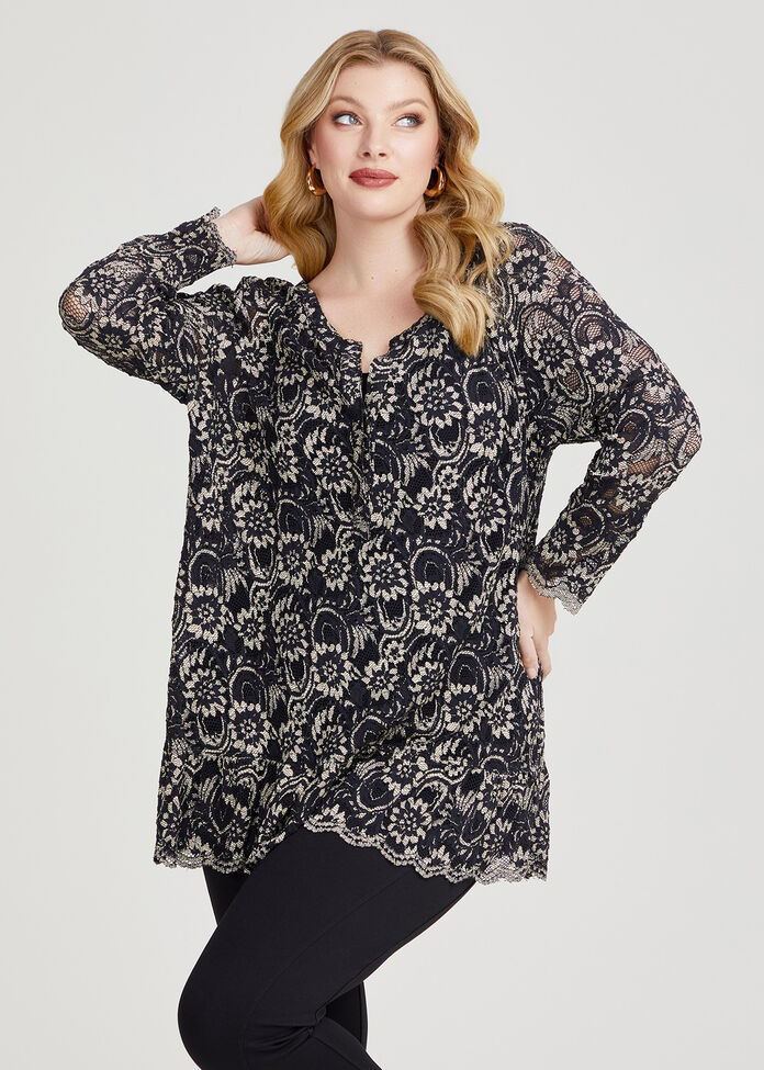 Shop Plus Size Lace Lauren Top, Black | Taking Shape AU
