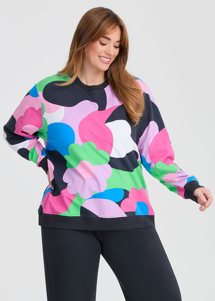 Shop Plus Size Cotton Floral Refresh Sweatshirt, Floral | Taking Shape NZ