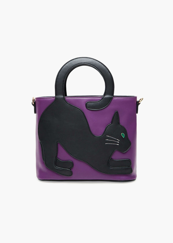 Shop Cat Silhouette Handbag in Purple | Accessories | Taking Shape AU
