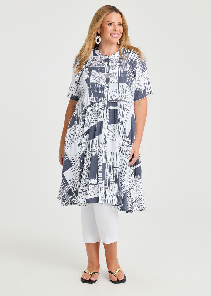Shop Plus Size Natural Ella Abstract Shirt, Multi | Taking Shape AU