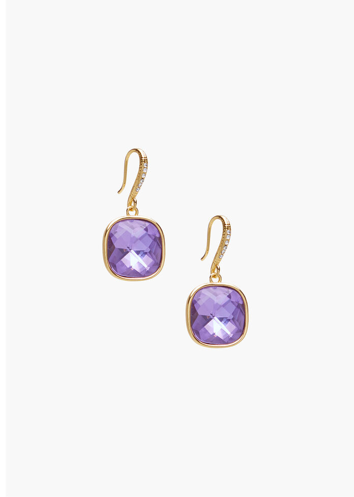 Shop Square Jewel Drop Earrings in Purple | Accessories | Taking Shape AU