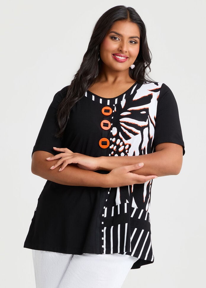 Shop Plus Size Spliced Natural Top, Multi | Taking Shape AU