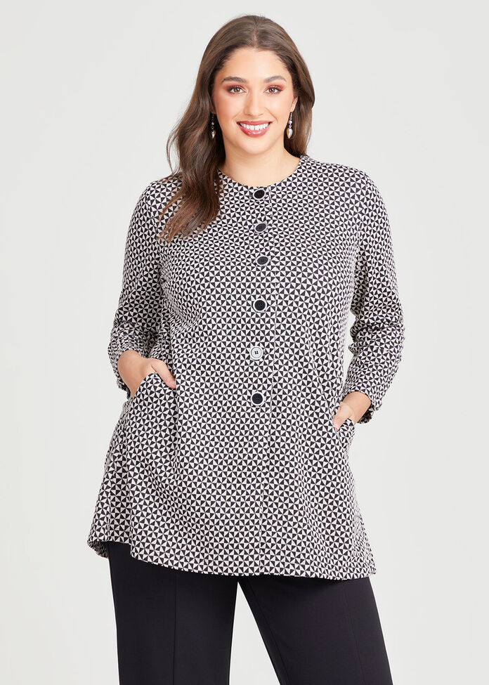 Shop Plus Size Squares Jacquard Jacket in Multi | Sizes 12-30 | Taking ...