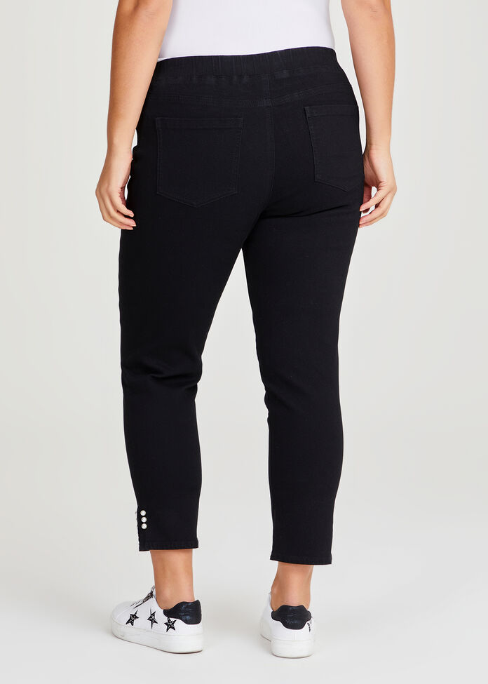 Shop Plus Size Pearl Embellished Denim Jean, Black | Taking Shape NZ