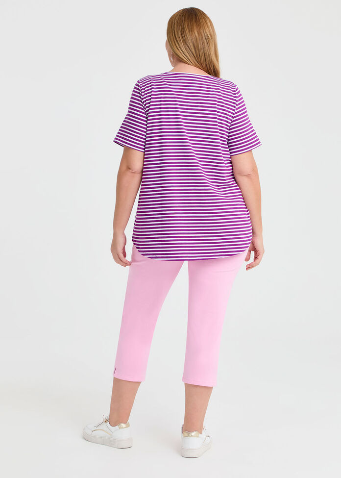 Shop Plus Size Good Earth Australian Cotton Stripe T-shirt, Stripes ...