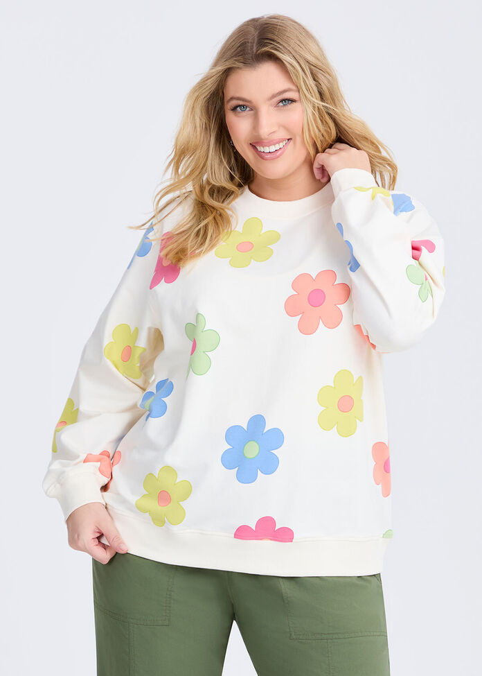 Shop Plus Size Cotton Spring Bloom Sweatshirt, Floral | Taking Shape AU