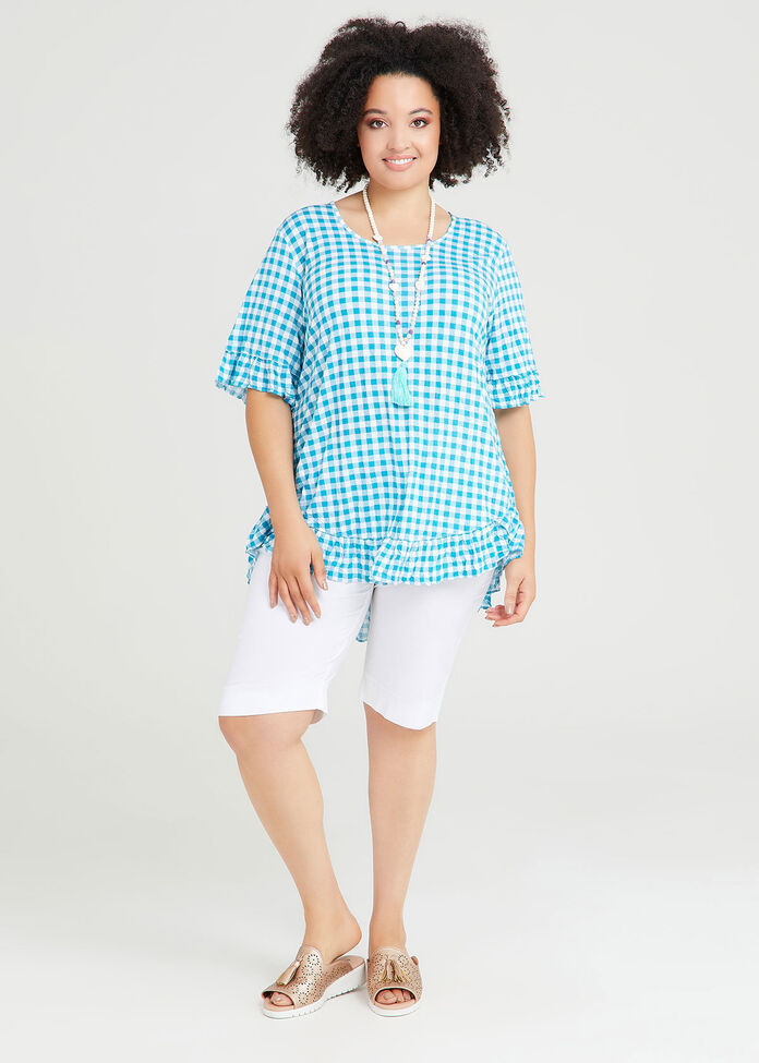 Shop Plus Size Bamboo Gingham Top, Blue | Taking Shape AU