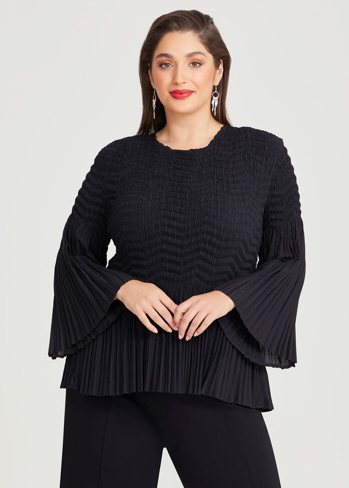 Shop Plus Size Anais Plisse Top, Black | Taking Shape AU