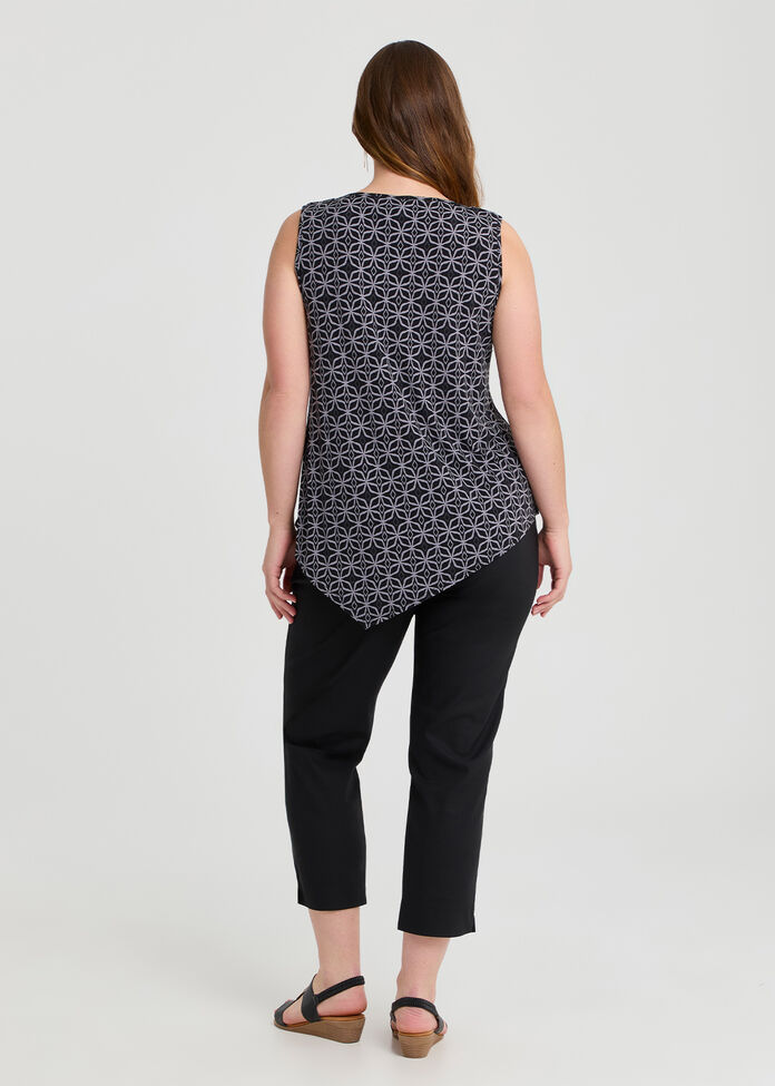 Shop Plus Size Printed Mix Media Tank, Black | Taking Shape AU