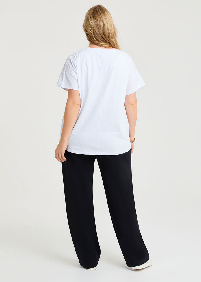 Shop Plus Size Cotton Contrast Stitch Tshirt, White | Taking Shape NZ