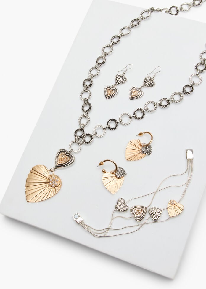 Shop Heart Charm Statement Necklace in Multi | Accessories | Taking ...