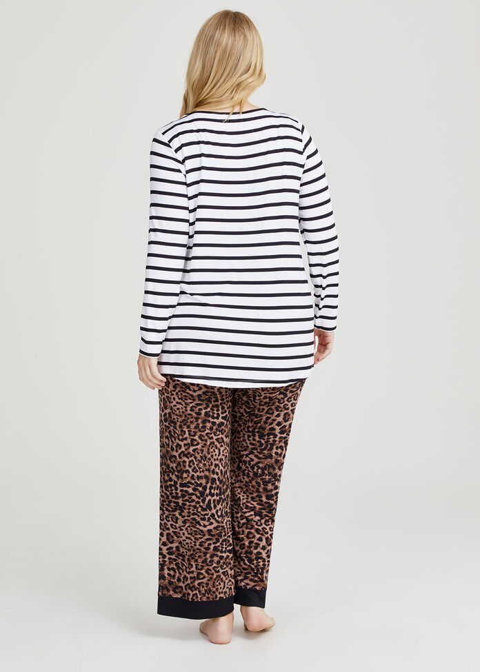 Shop Plus Size Bamboo Stripe Pyjama Top, Black | Taking Shape AU