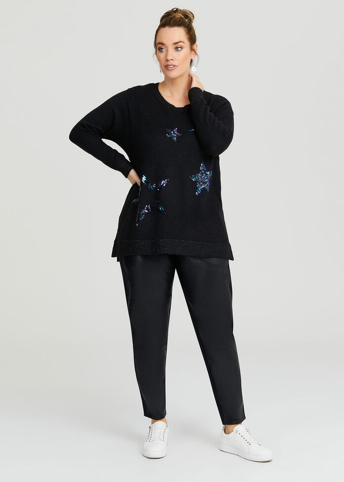 Shop Plus Size Ponte Pu Pant Black Taking Shape Au
