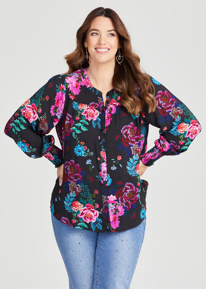Shop Plus Size Natural Floral Bouquet Shirt, Multi | Taking Shape AU