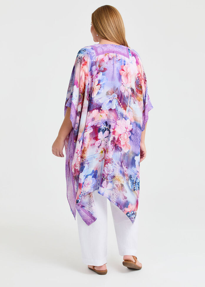 Shop Floral Watercolour Cape Kimono in Multi | Accessories | Taking Shape AU