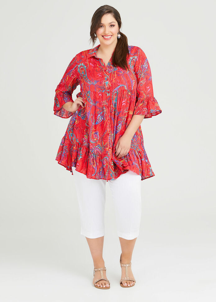 Shop Plus Size Natural Charm Lurex Tier Shirt, Multi | Taking Shape AU