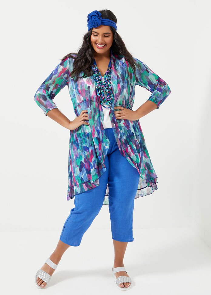 Shop Plus Size Mesh Confetti Cardigan in Print | Taking Shape AU