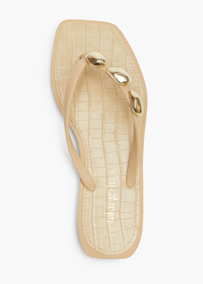 Shop Brown Trim Detail Flip Flop | Comfortable Shoes | Taking Shape NZ