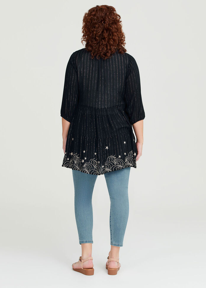 Shop Plus Size Natural Embroidered Tunic, Blue | Taking Shape AU