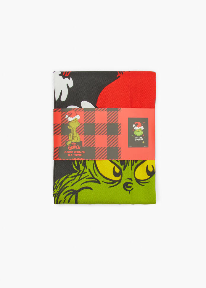 Shop The Grinch Good Tea Towel in Black | Accessories | Taking Shape UK