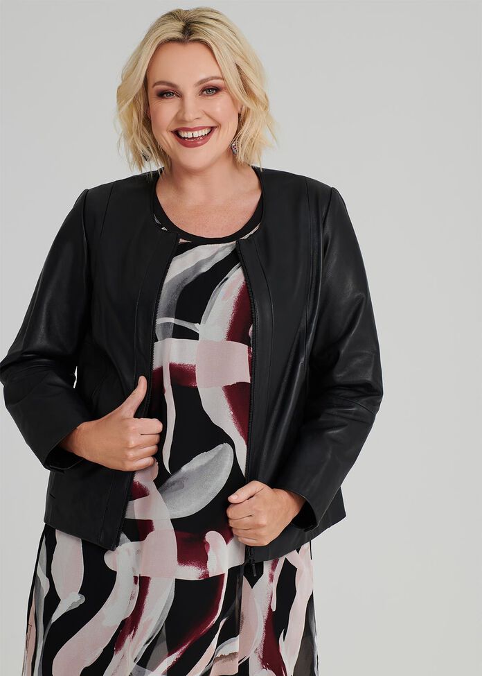 Shop Plus Size Coco Leather Jacket in Black | Taking Shape AU