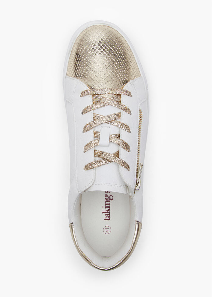Shop White Combo Side Zip Sneaker | Comfortable Shoes | Taking Shape AU