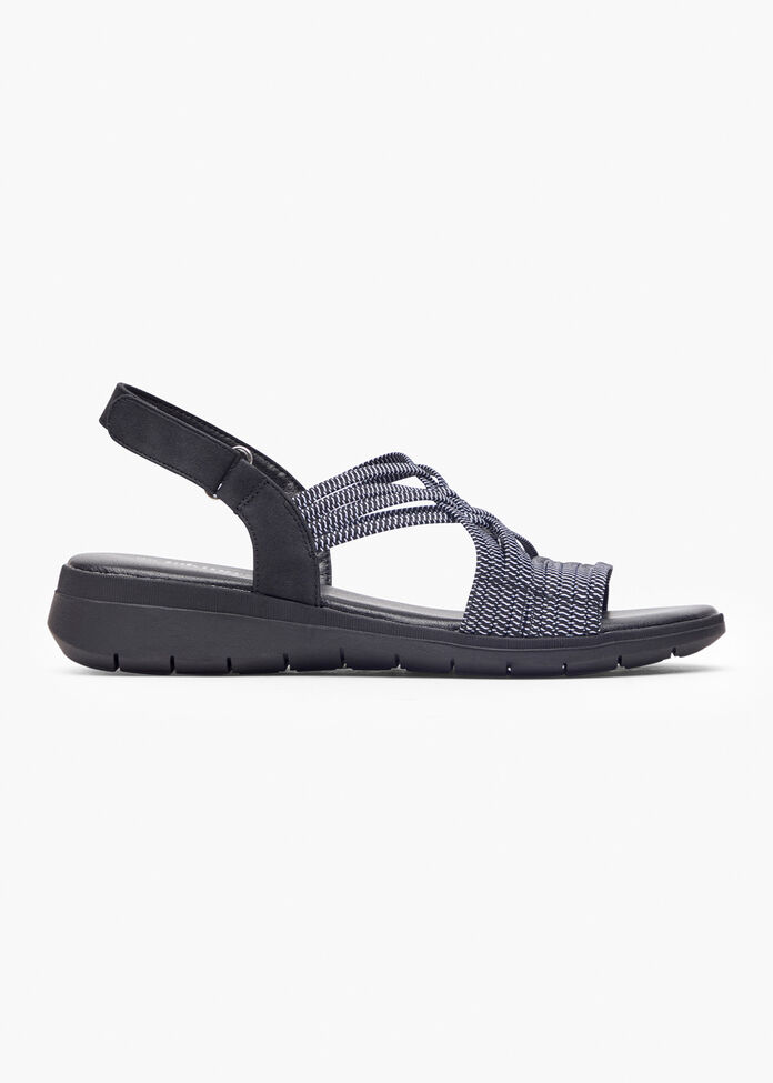 Black & White Elastic Flex Women's Comfort Sandal | Taking Shape AU
