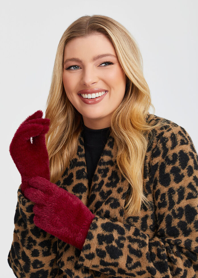 Shop Fuzzy Gloves in Red | Accessories | Taking Shape NZ