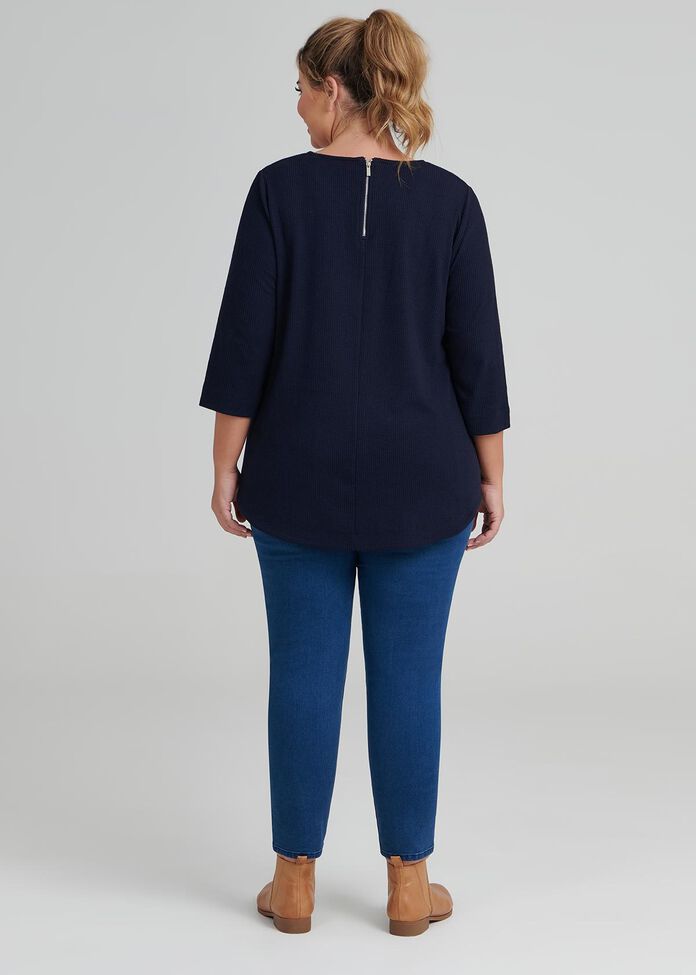 Shop Staple Curved Hem Top in navy in sizes 12 to 24 | Taking Shape