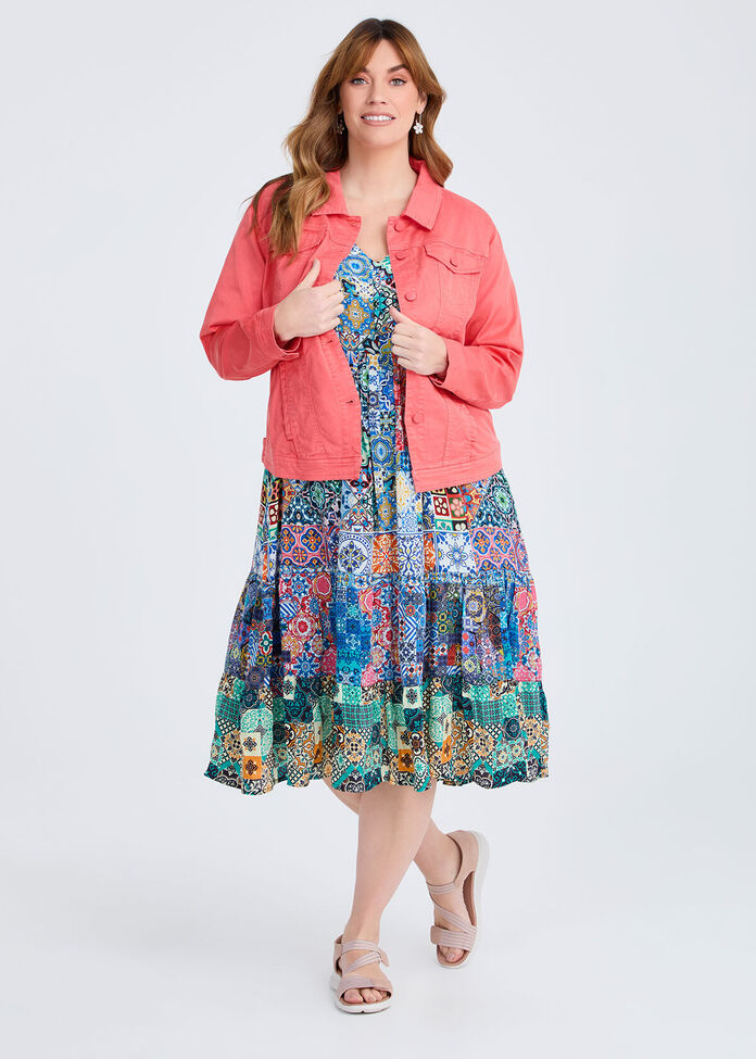 Shop Plus Size Natural Mosaic Tile Dress, Multi | Taking Shape AU