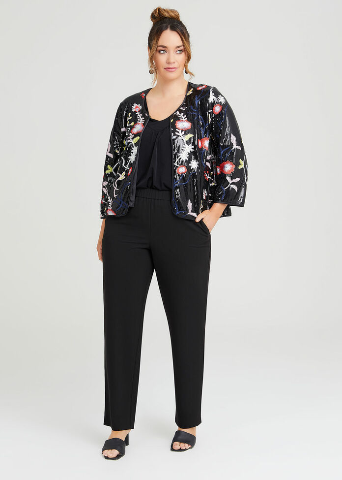 Shop Plus Size Zinnia Embroidered Sequin Jacket, Black | Taking Shape AU