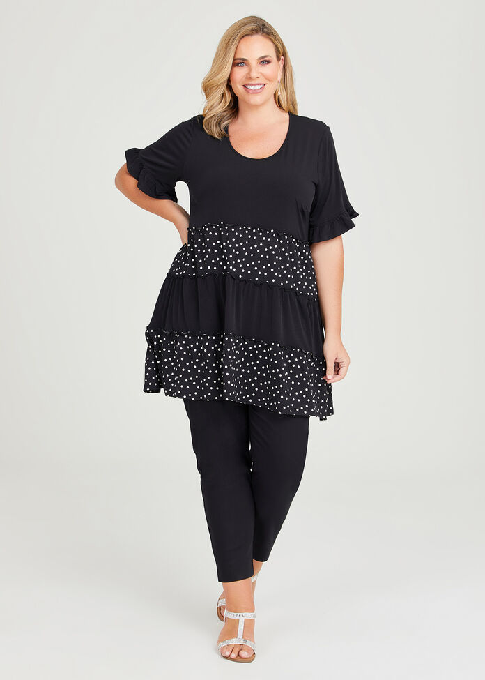 Shop Plus Size Spot Layered Tunic in Black | Taking Shape NZ