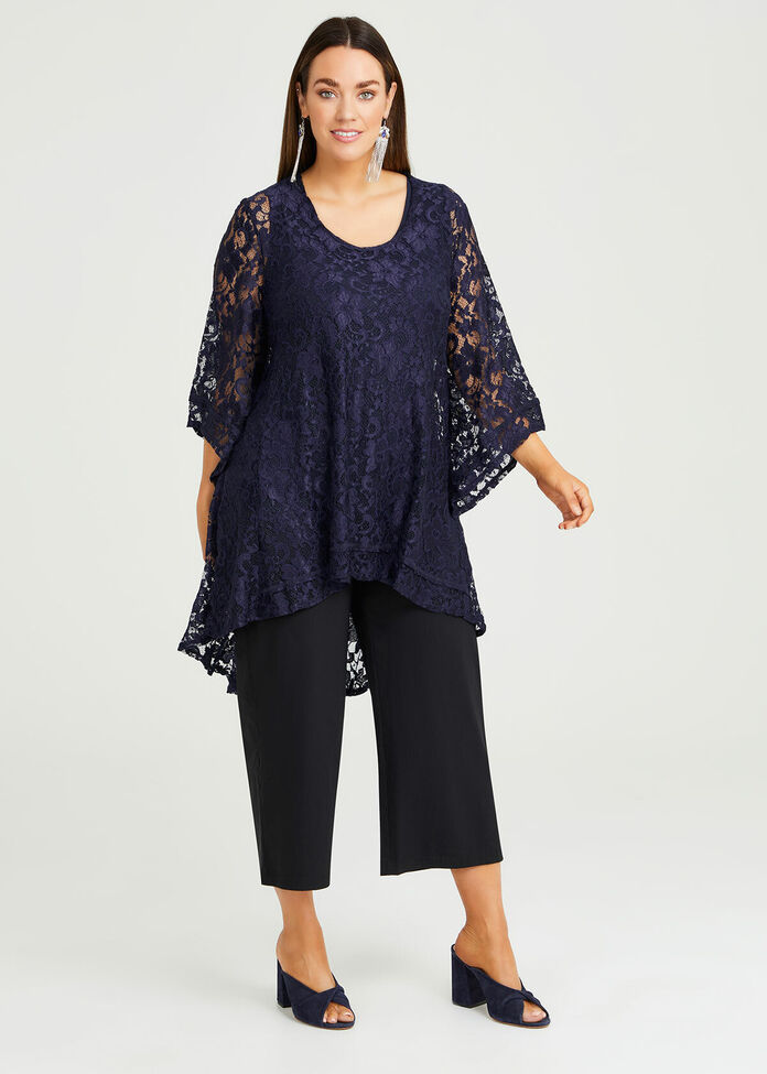 Shop Plus Size Lisa Lace Embrioded Tunic in Black | Sizes 12-30 ...