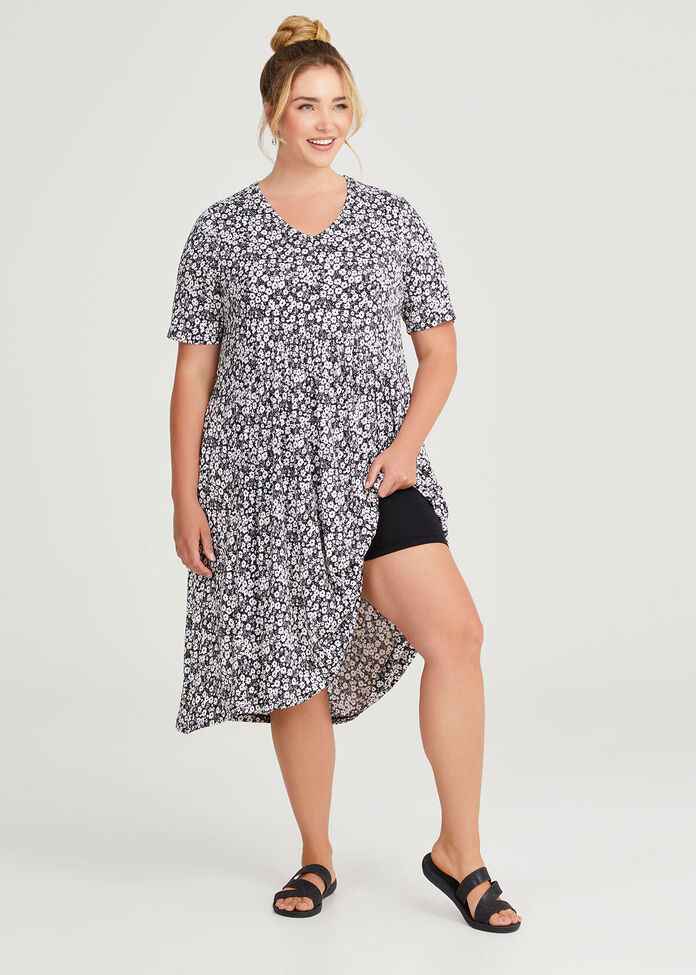 Shop Plus Size Puff Print Dress, Print | Taking Shape NZ