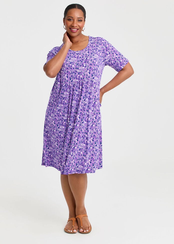 Shop Plus Size Violet Everyday Empire Luna Dress, Purple | Taking Shape NZ