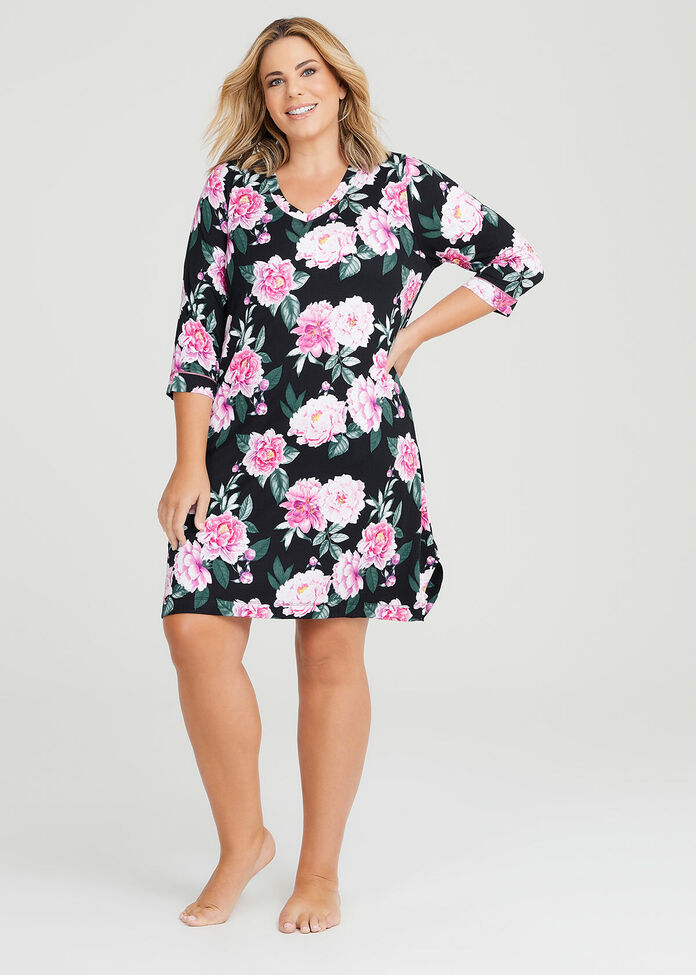 Shop Plus Size Bamboo Night Floral Nightie Multi Taking Shape Au
